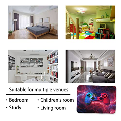 LUCKYLEI Teen Boys Carpets Printed Gamepad Living Room Mat Gamer Bedroom Area Rugs Controller Player Home Decor Non-Slip Crystal Sofa Floor Polyester Mat 19.7x31.5inch