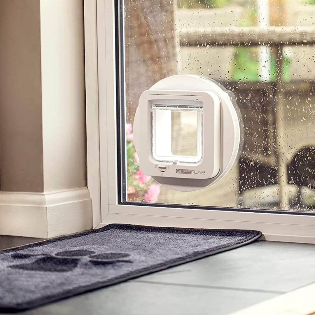 SureFlap - Sure Petcare Microchip Cat Flap, White, Scans Pet's ID on Entry, Check Your Cat's Size,Flap Opening is 4 3/4β (H) by 5 5/8β (W)
