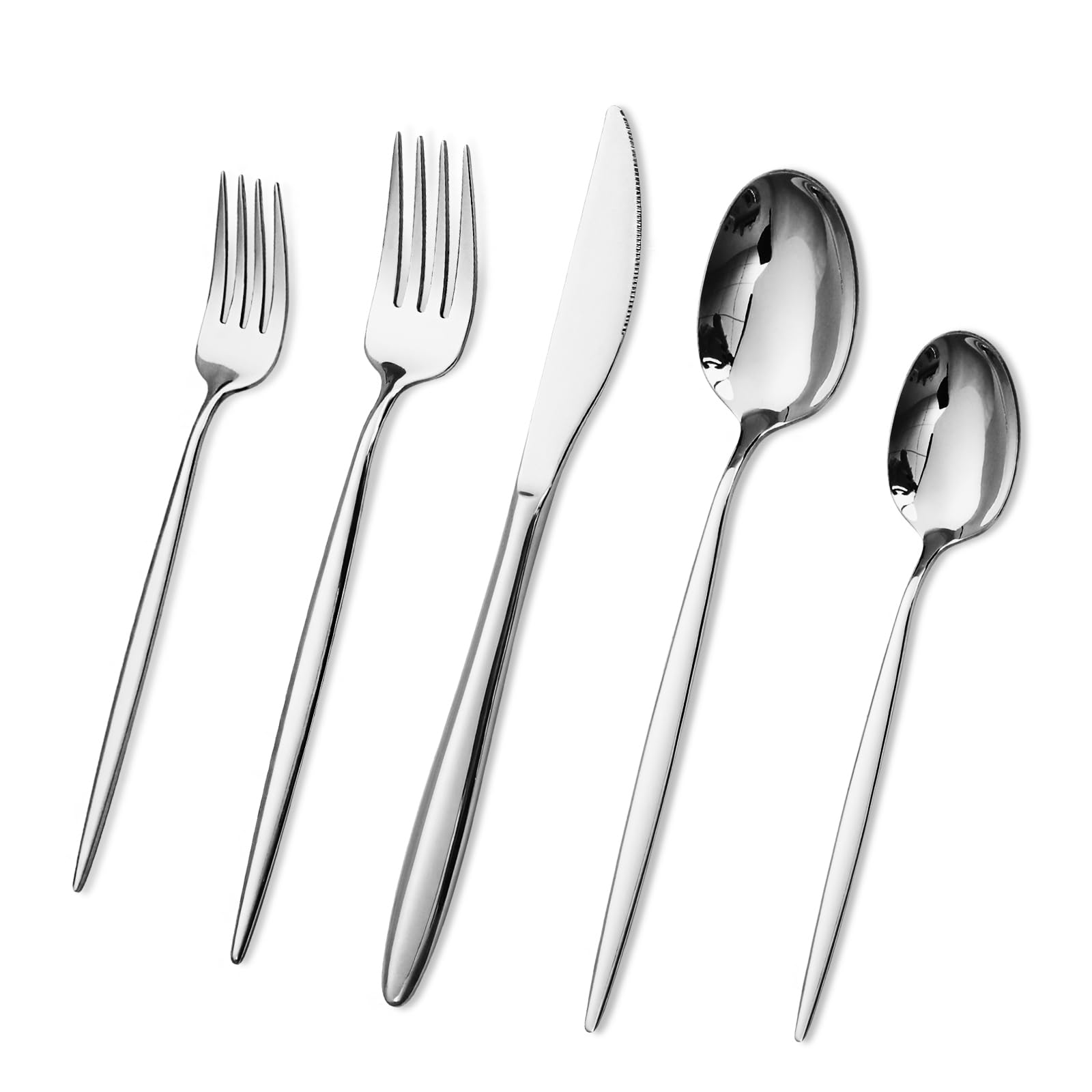 Lorena 20-Piece Stainless Steel Silverware Flatware Cutlery Set, Service for 4, Eclipse