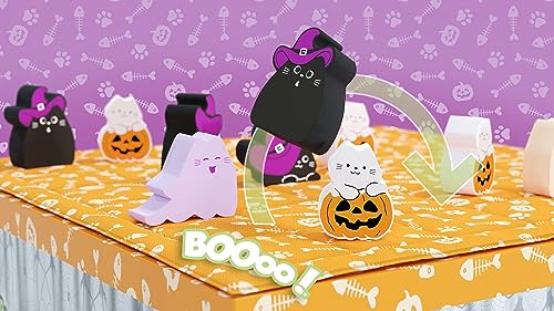BOOoop by Smirk & Dagger: Adorable 2 Player Strategy Board Game, with 34 Cat and Kitten Pieces, Halloween Edition with New Ghost Cats, A Great Gift for Couples, Family, Adults and Kids Ages 10 and Up