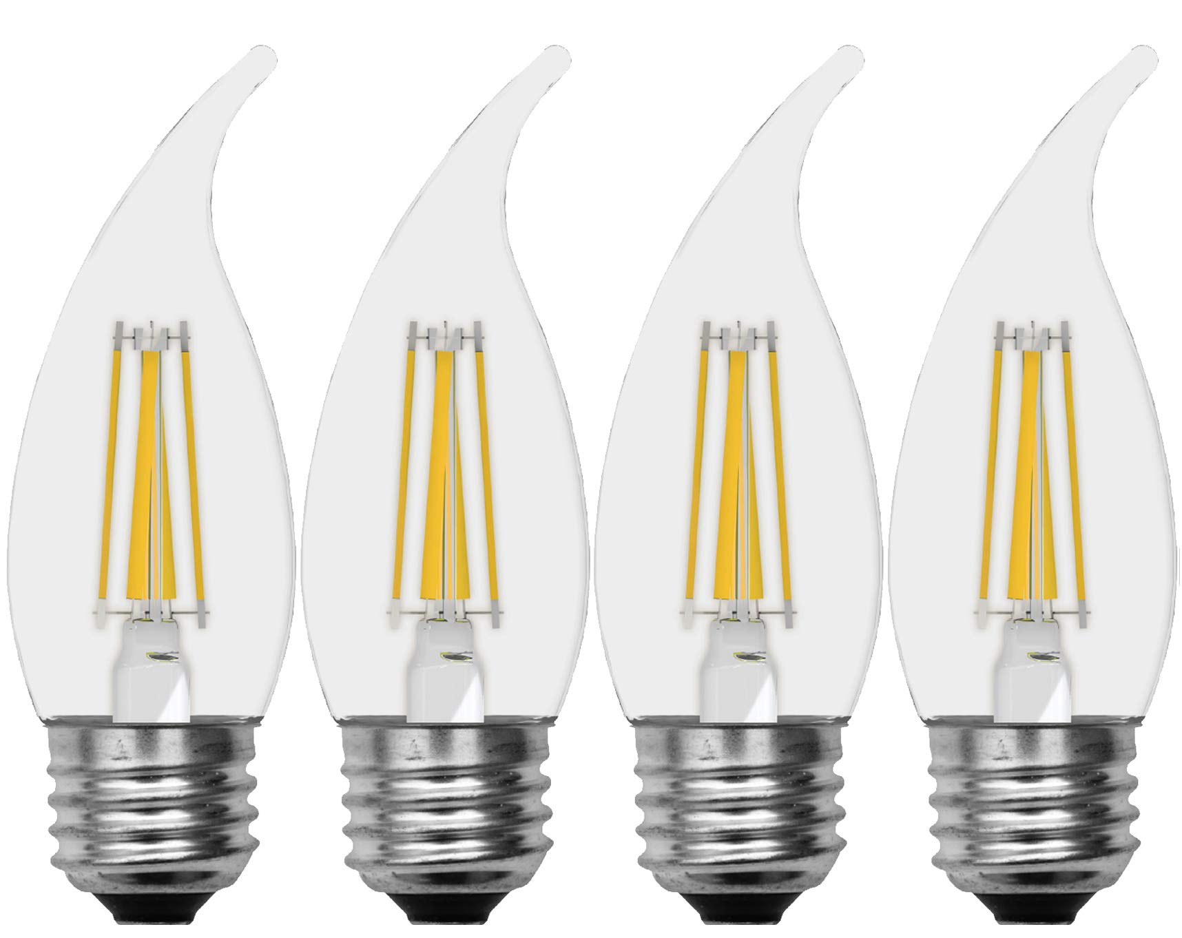 GE Lighting LED Decorative Light Bulbs, 3.5 Watt (40 Watt Equivalent) Soft White, Medium Base, Dimmable (4 Pack)