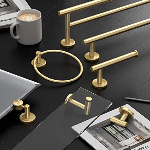 Gatco 4235 Latitude II, Single Robe Hook, Brushed Brass/Wall Mounted Towel and Robe Hook for Bathroom, 2.25"