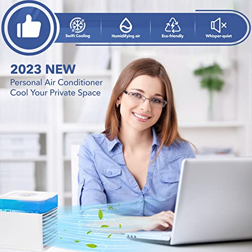 Portable Air Conditioners,USB Rechargeable Portable AC Unit, Small Air Conditioner AC Unit with 3 Fresh Wind Speeds for Personal, Mini Air Conditioner for Room Camping Car Office Ourtdoors