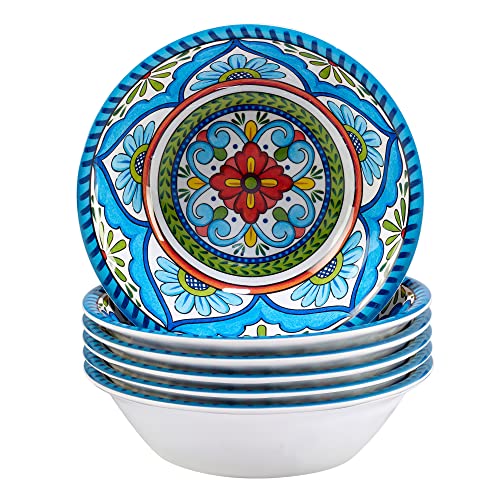 Certified International Seville 22 oz. Melamine All Purpose Bowl, Set of 6, Multicolor