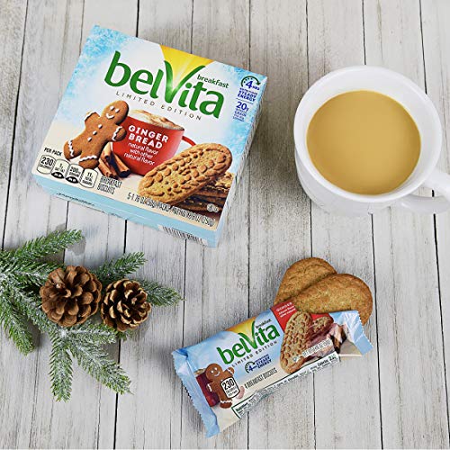 belVita Gingerbread Breakfast Biscuits, 5 Packs (4 Biscuits Per Pack)