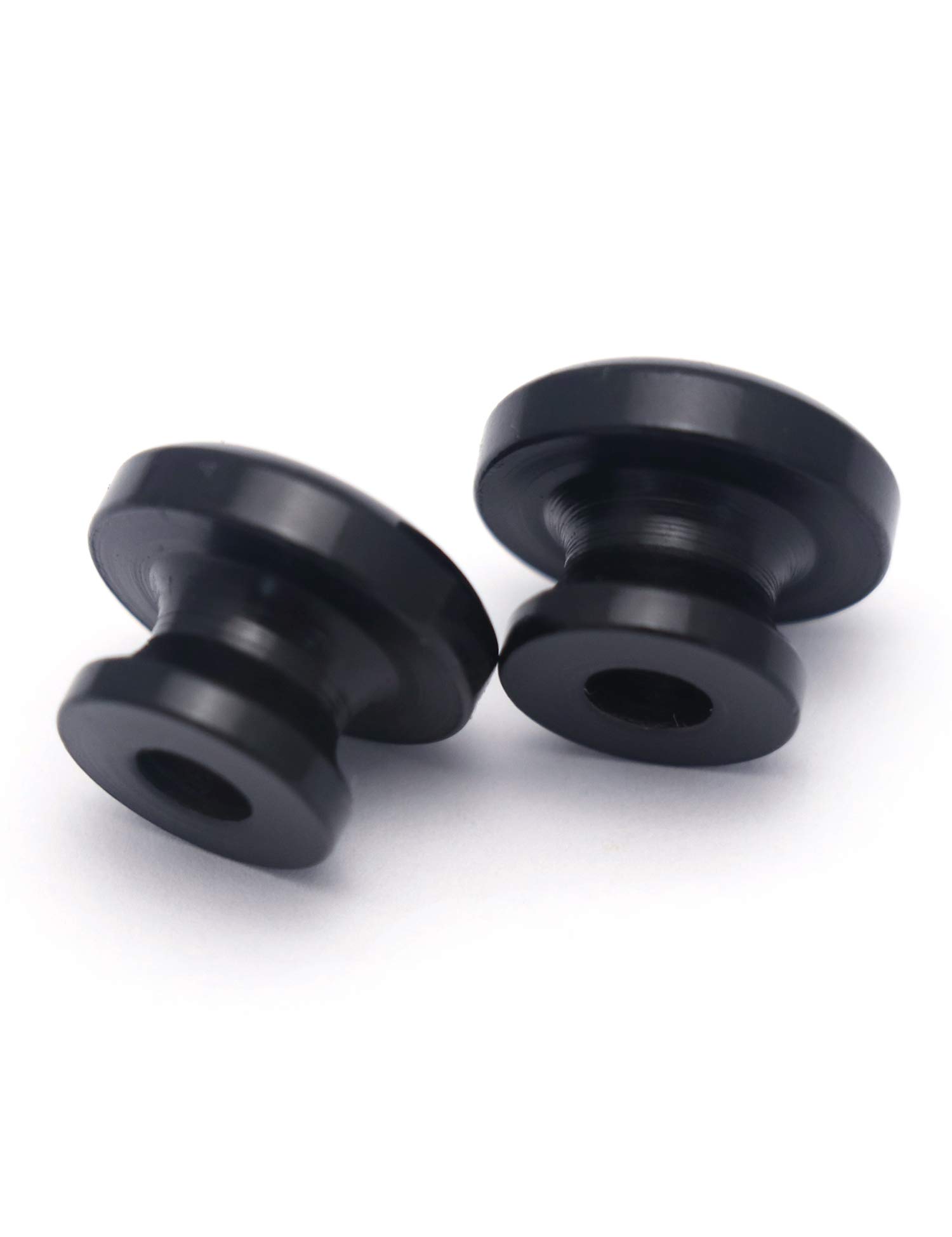 Metallor Guitar Strap Buttons Mushrooms Head Guitar End Pins Strap Locks with Mounting Screws for Acoustic Electric Guitar or Bass Ukulele Set of 2Pcs Black.