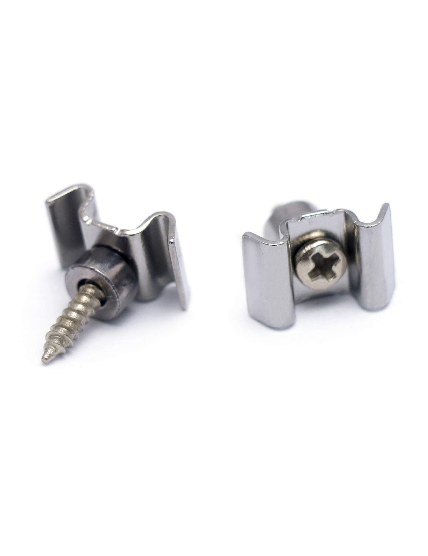 Metallor Guitar String Trees String Retainer Guides Compatible with Strat Tele Style Electric Guitar Bass Parts Replacement Pack of 4pcs with Mounting Screws Chrome.
