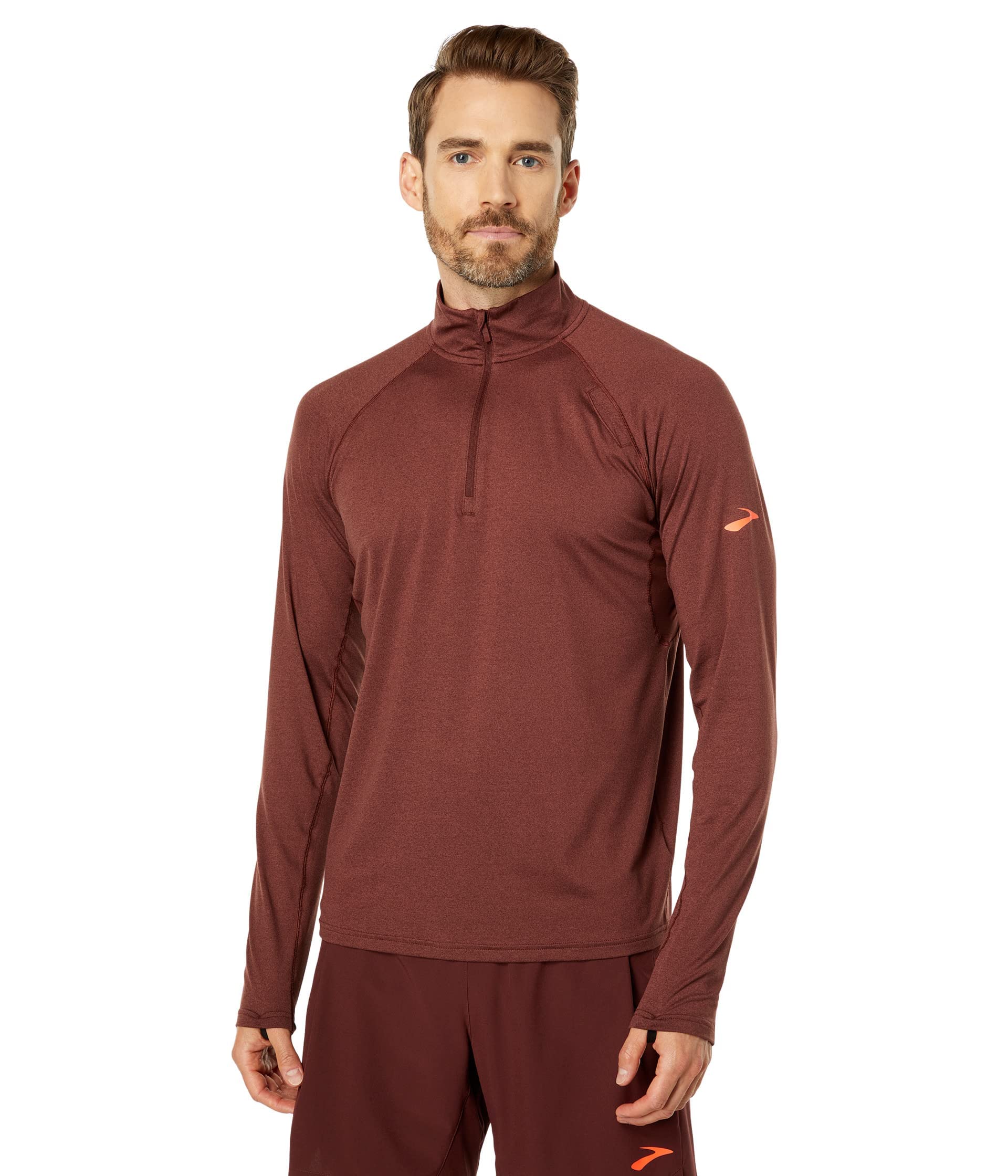 Brooks Dash 1/2 Zip Heather Run Raisin LG