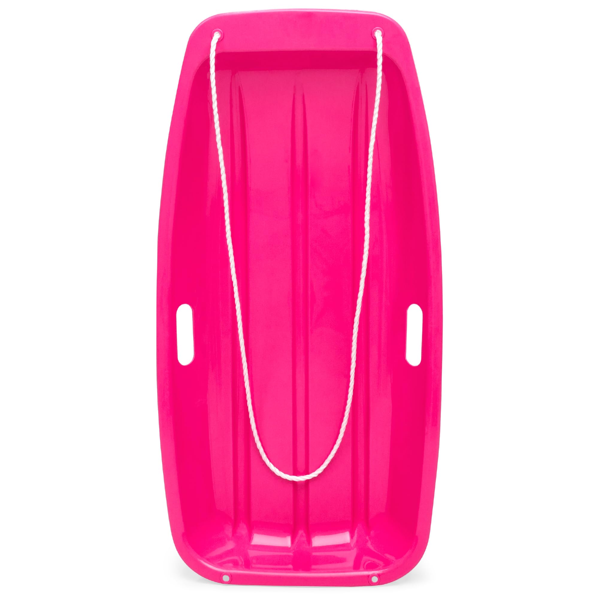 Best Choice Products 35in Kids Plastic Toboggan Snow Sled w/Pull Rope, 2 Handles
