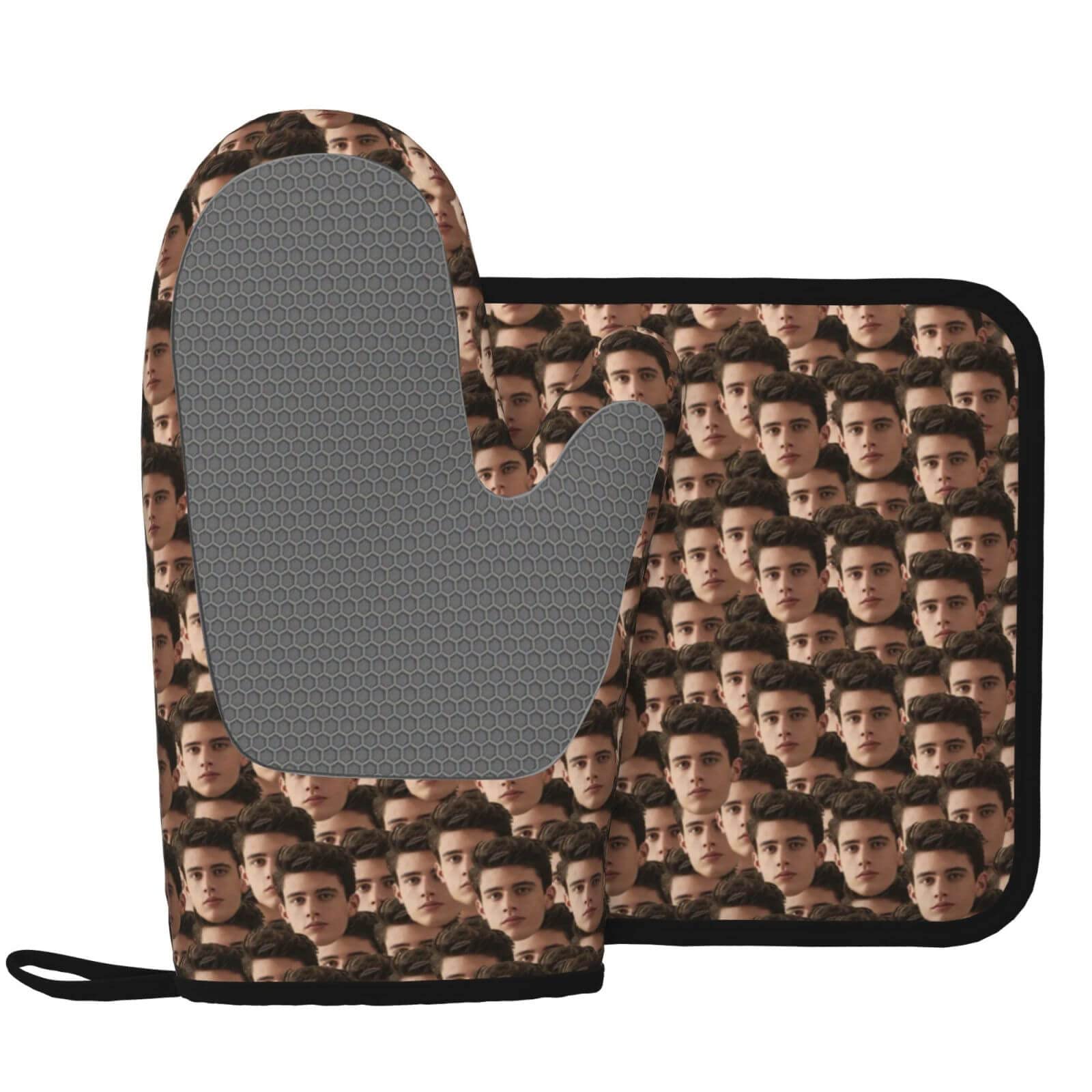 Byxhuc Custom Face Oven Mitts for Mom Dad Aunt Grandma Friend on Mother's Day Anniversary Father's Day Birthday Easter Christmas' Day