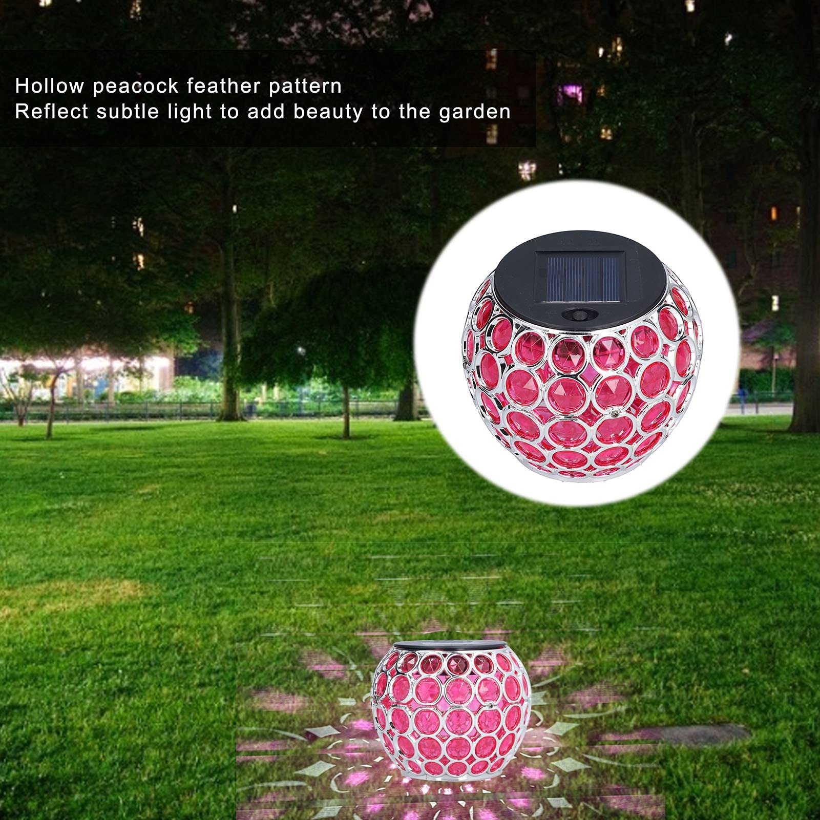 Solar Night Lights Lamp Wavy Point Ambient Lamp Stable Performance Soft Light Effect Lighting Supplies for Decoration Home Outdoor Garden