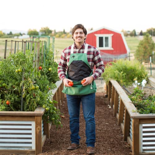 The Roo Apron - Gardening Apron with Pockets and Harvesting, Picking Pouch β Adjustable, Water-resistant, Washable Canvas Cotton - Great Gardener Gift