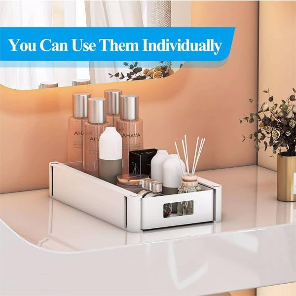 DAMGOLOZA 2 Pack Pull Out Under Sink Organizer, 2 Tier Multi Purpose For Bathroom Kitchen Sink Storage Organizer - White