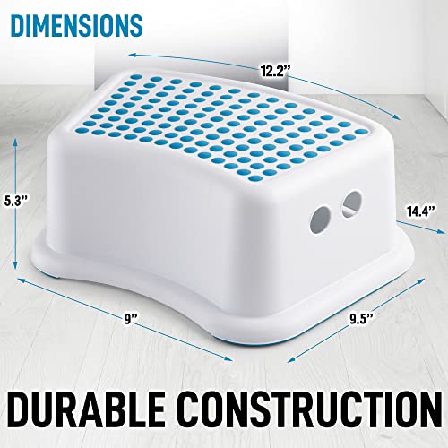 Zulay Home Step Stools for Bathroom Sink with Anti-Slip Surface & Base - Kids Step Stool for Toddlers Potty Training, Kitchen, Living Room, Bedroom, Toy Room (Blue)
