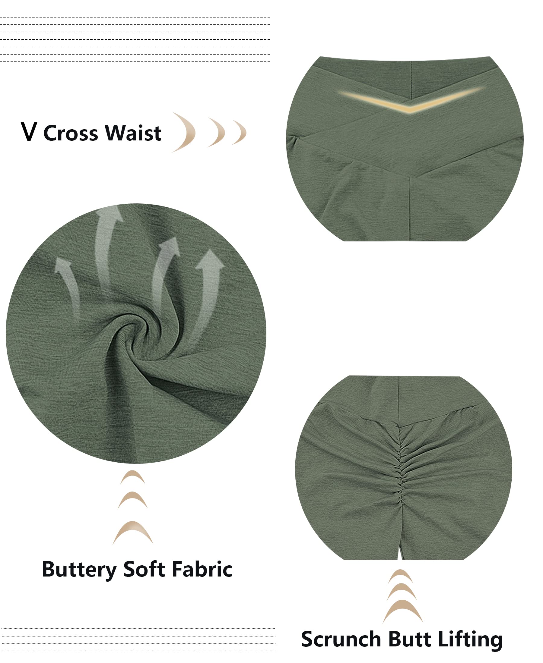 Chriamille Amplify Crossover Scrunch Butt Lifting Seamless Leggings for Women Booty High Waisted Workout Gym Yoga Pants Darkgrey