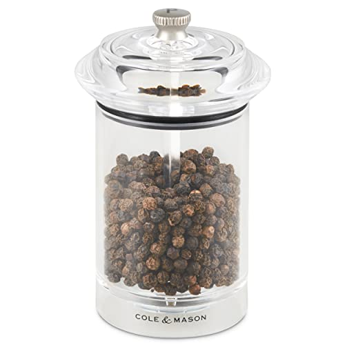 Cole & Mason H83001P Solo Clear Pepper Mill, Precision+, Acrylic, 114 mm, Single, Includes 1 x Pepper Grinder