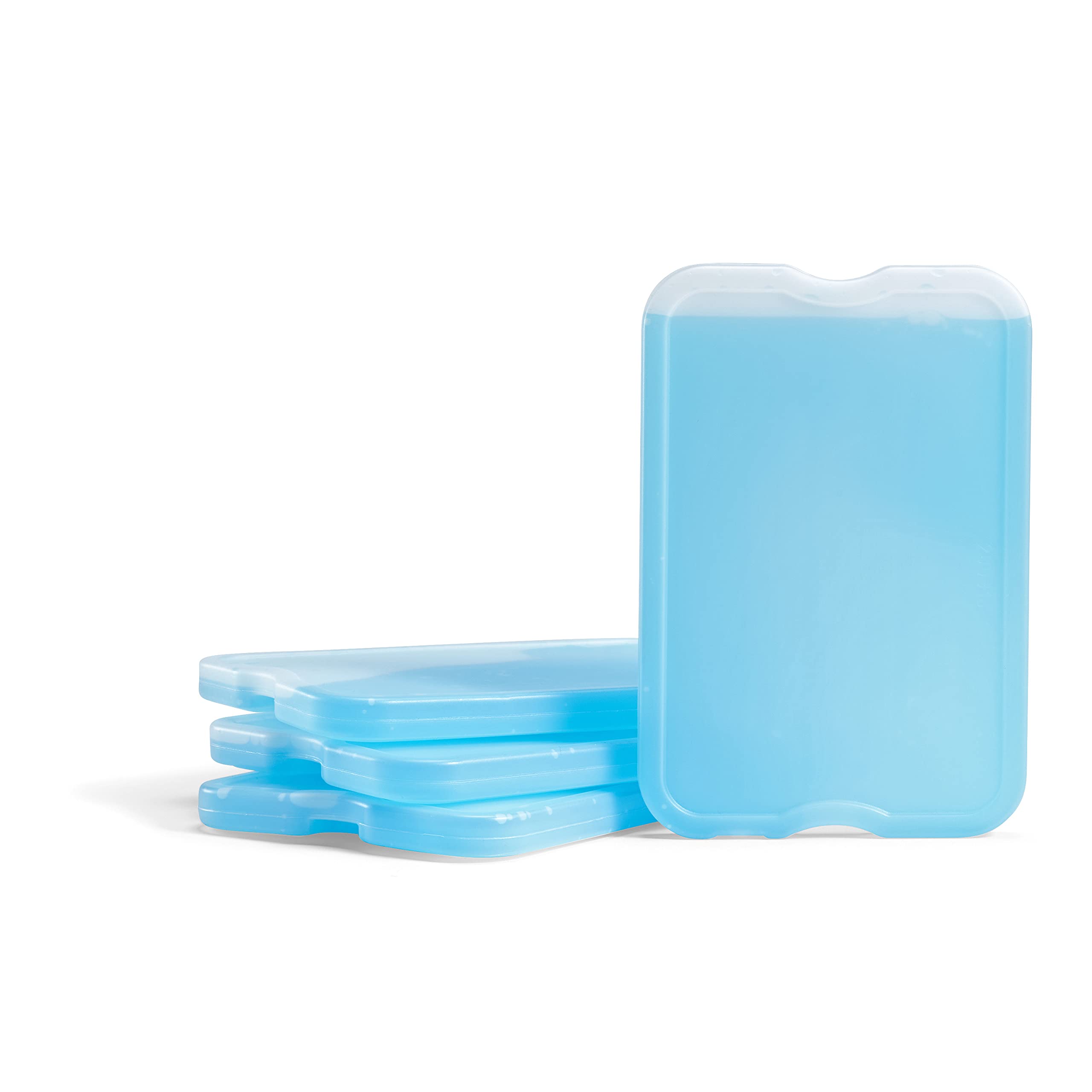 CleverMade Collapsible Cooler Bag with Shoulder Strap: Insulated Leakproof 30 Can Portable Soft Beverage Tote & Fit & Fresh XL Cool Coolers Freezer Slim Ice Pack for Lunch Box, Set of 4, Large, Blue