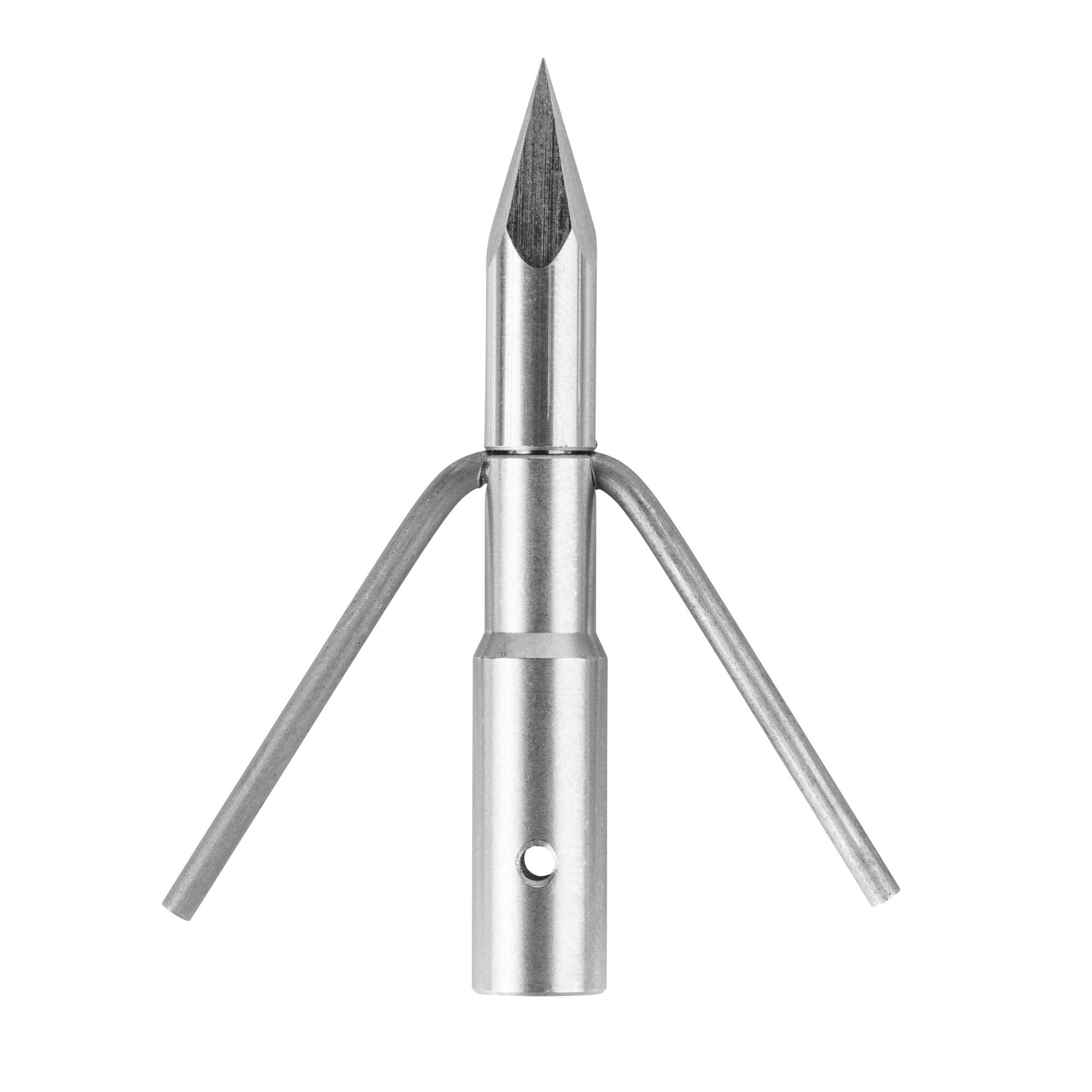 Cajun Bowfishing Piranha Long Barb XT Point - Innovative Design, Maximum Durability, and Quick Fish Removal Silver