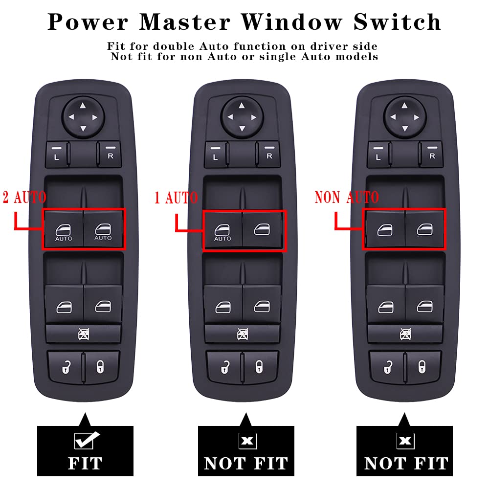Cerobit Driver Side Power Master Window Switch for 2009 2010 2011 2012 Dodge Ram 1500 2500 3500 Replaces OEM# 4602863AD 4602863AB 4602863AC