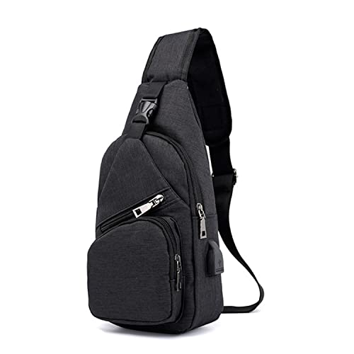 C.T.Soarsky Sling Bag Shoulder Backpack Chest Bags Crossbody Daypack for Women & Men with USB Charging Port-Black2
