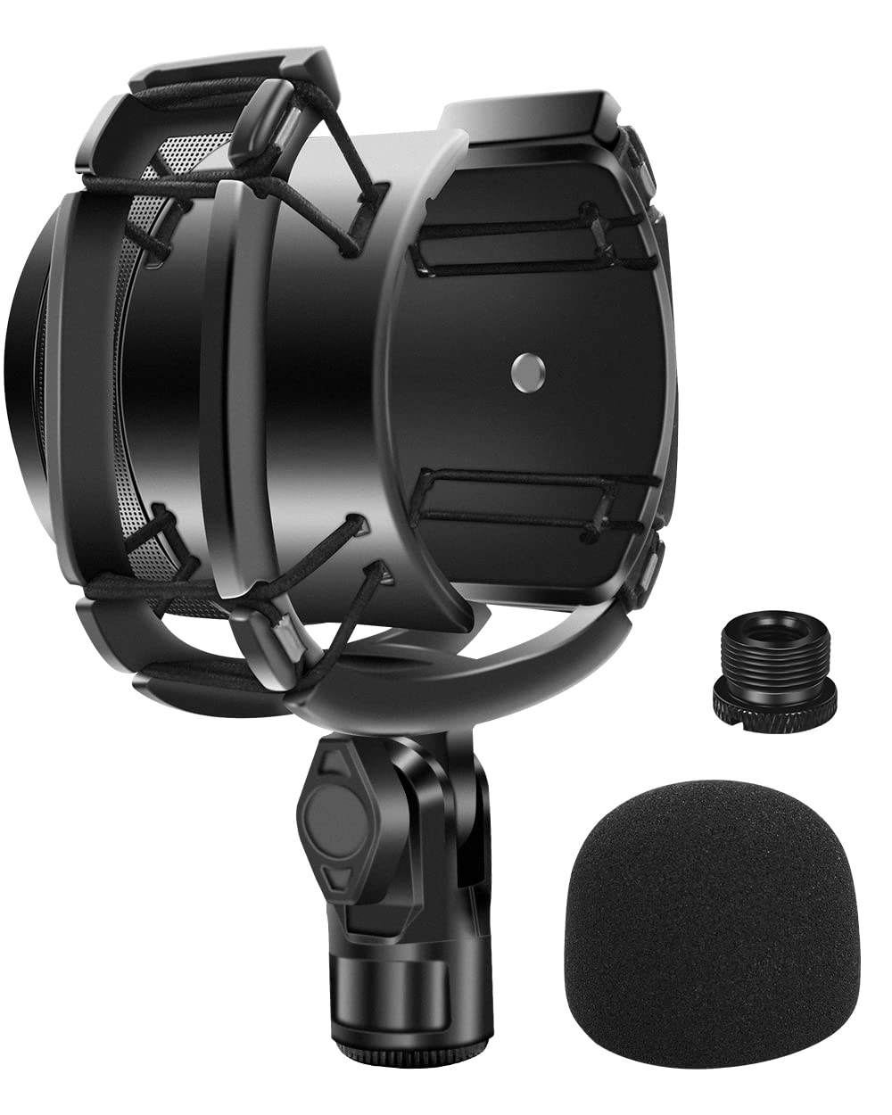 Borenbuir [Newest &Ultra-Durable] Microphone Shock Mount with Pop Filter [Custom Built for Blue yeti Mic] Anti-Vibration Suspension Shock Mount Holder Clip Compatible with Blue Yeti Microphones
