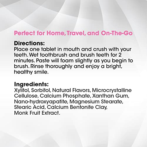 Ecofam Kids Toothpaste Chewable Tablets - 90 Natural Xylitol Tabs - Zero Waste Glass Jar - Travel Friendly - Fluoride-Free -with Nano Hydroxyapatite -Vegan - Made in The USA (Bubble Gum)