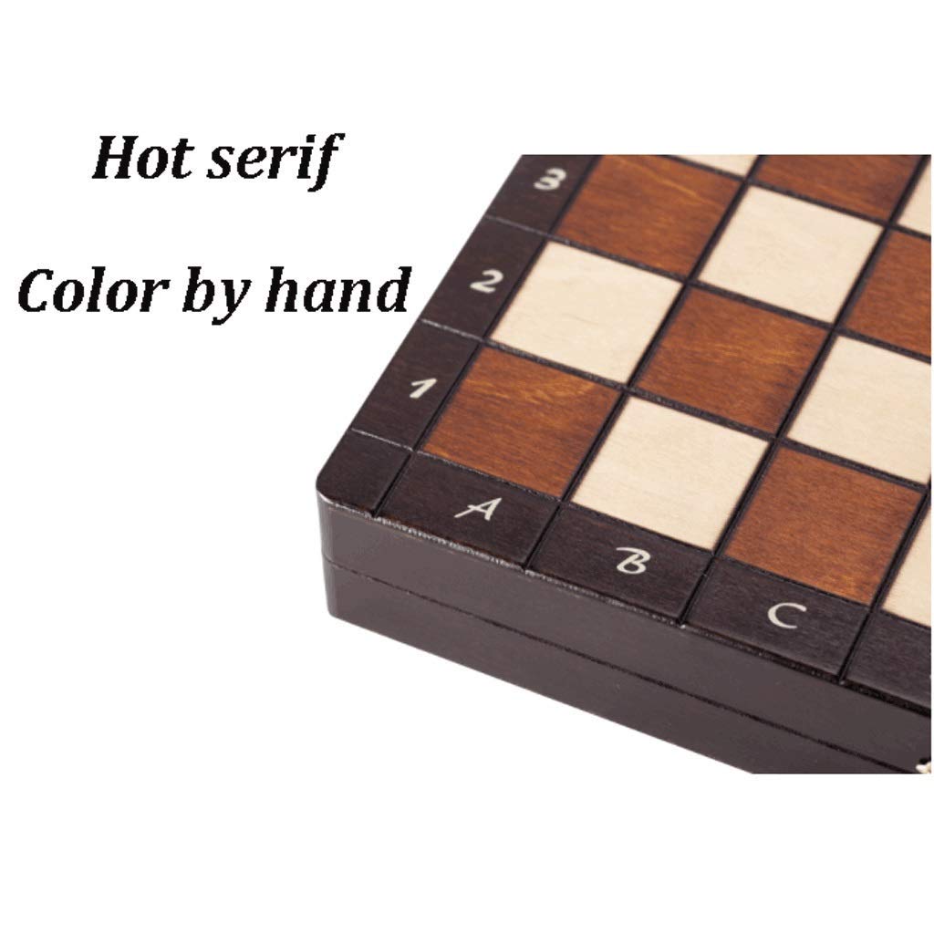 Classic Chess Set with 10.6" Large Folding Wooden Game Board Crafted Chesspiece Storage Slots for Adults and Kids Chess Set