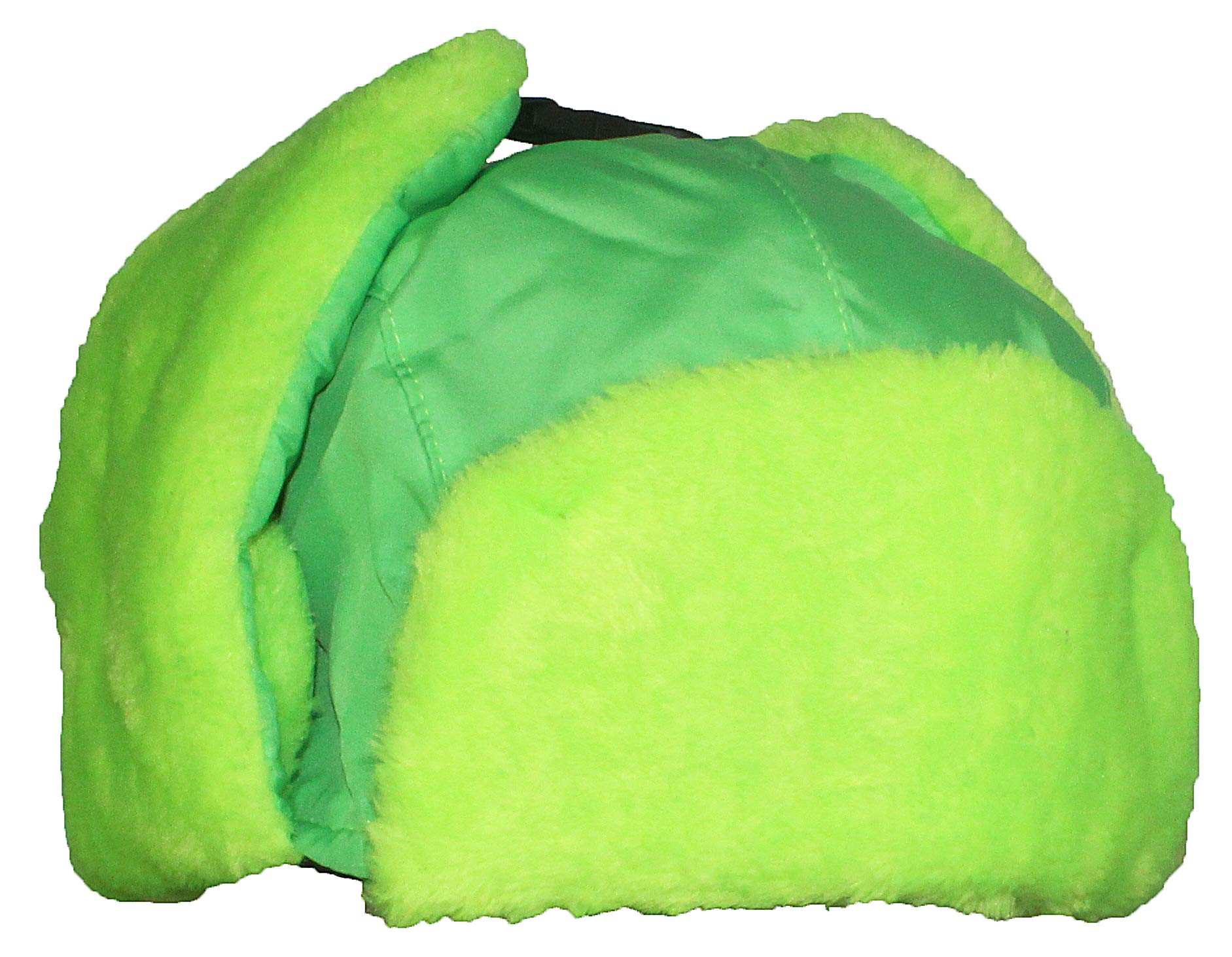 Best Winter Hats Big Kids Lightweight Neon Russian/Trooper Faux Fur Cap(One Size)-Green
