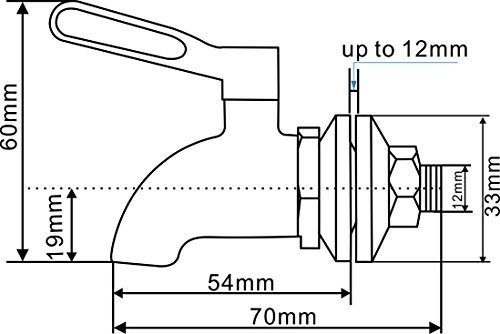 Stainless Works SSS012 Stainless Steel Beverage Dispenser Replacement Spigot (fits 1/2 inch Opening)