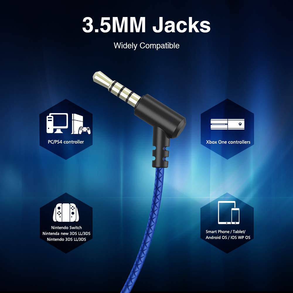 BENGOO G16 Gaming Earbuds, Gaming Headset in-Ear, Gaming Earbuds with Dual microphone, Mute and Volume Control, Gaming Earphones Wired for PC mobile PS4 5 Xbox Nintendo Switch PlayStation,3.5MM Jack