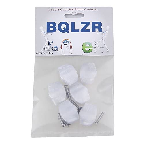 BQLZR 6Pcs Guitar Tuning Peg Caps Tuners Machine Head Replacement, Tuner Buttons Knobs Set Tuning Key for Acoustic Guitar, Guitar Parts ABS Buttons(White pearl)