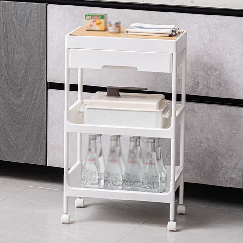DANN Kitchen Storage Basket Trolley Home Storage Rack Wheel Storage Rack for Bathroom (Color : D, Size : 40cm*68cm)
