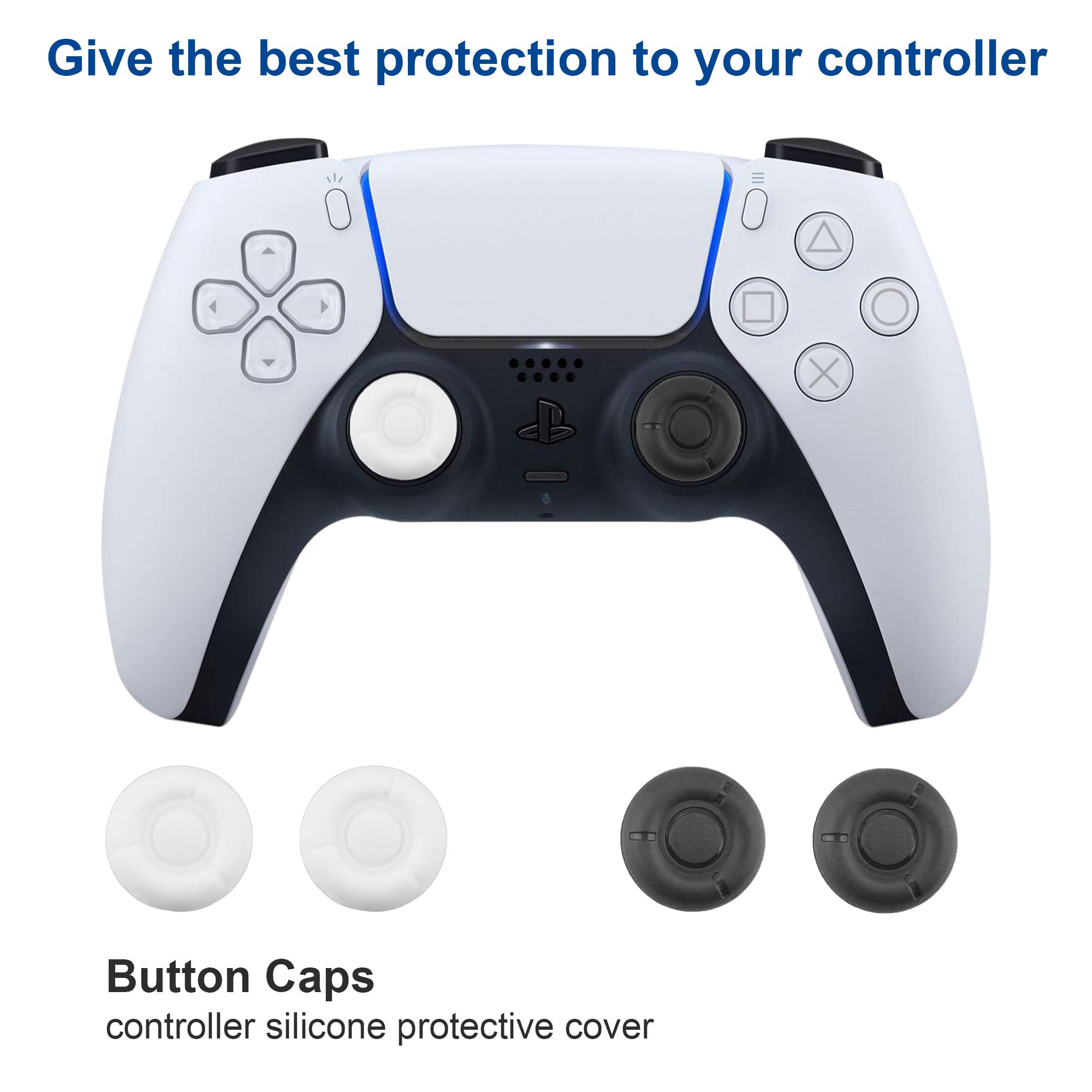 Case for PS5 Controller, LP PS 5 Controller Accessories Kit Including Carrying Travel Hard Case Anti-Slip Dust-Proof Protective Skin and 4 Thumb Grip Caps