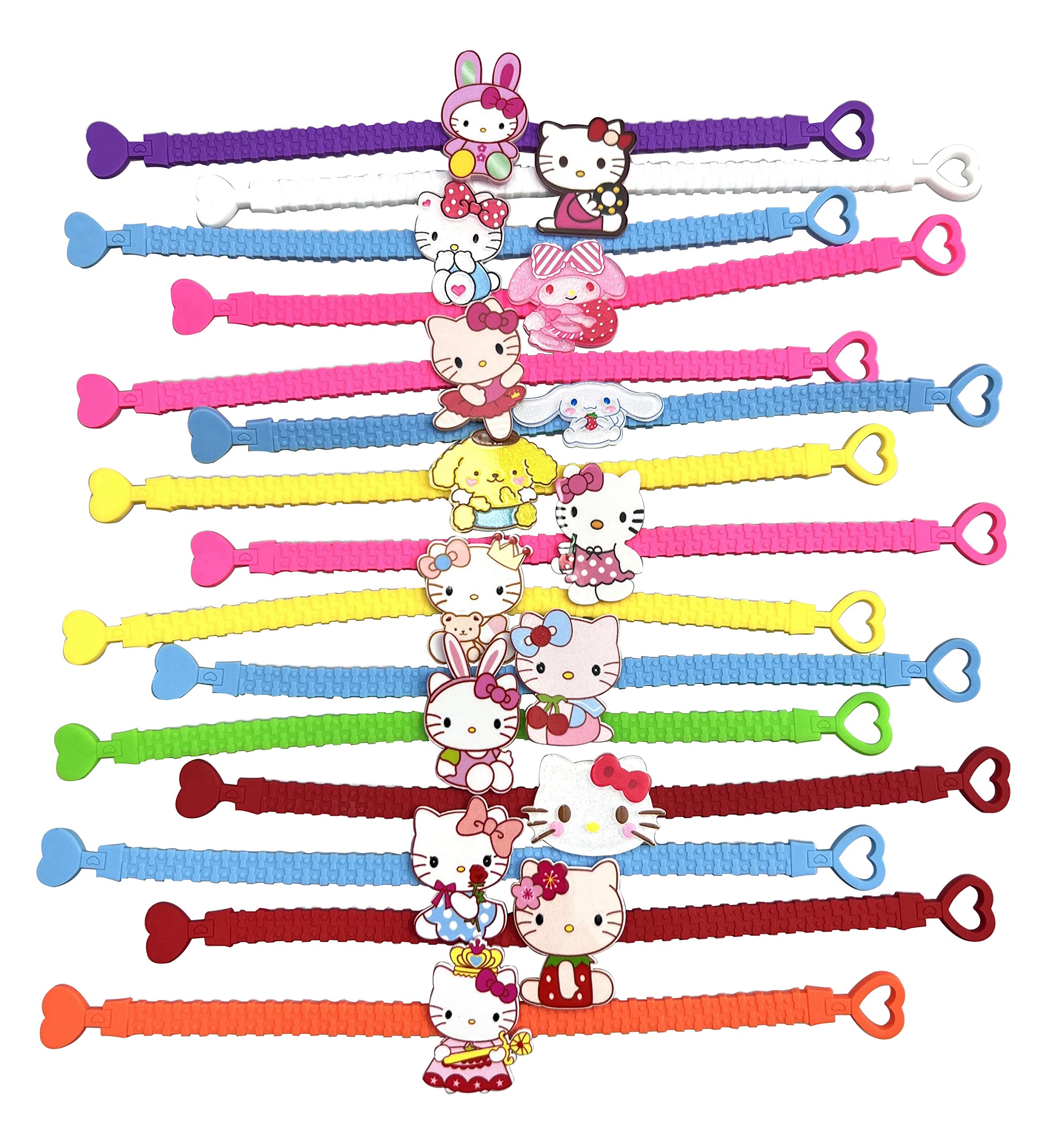 YAOSHUXIAN 15pcs Cartoon Character Bracelets Wristband Bracelets for Birthday Party Supplies Favors Prize Rewards