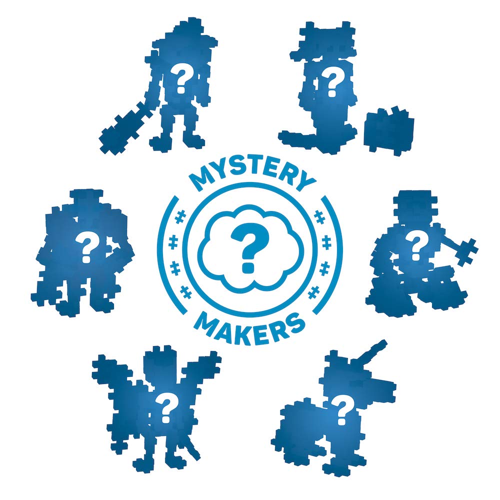 PLUS PLUS Set of 9 Mystery Makers, Stem Building Toy, Party Favor Gifts, Interlocking Mini 3D Puzzle Blocks for Kids - Robots