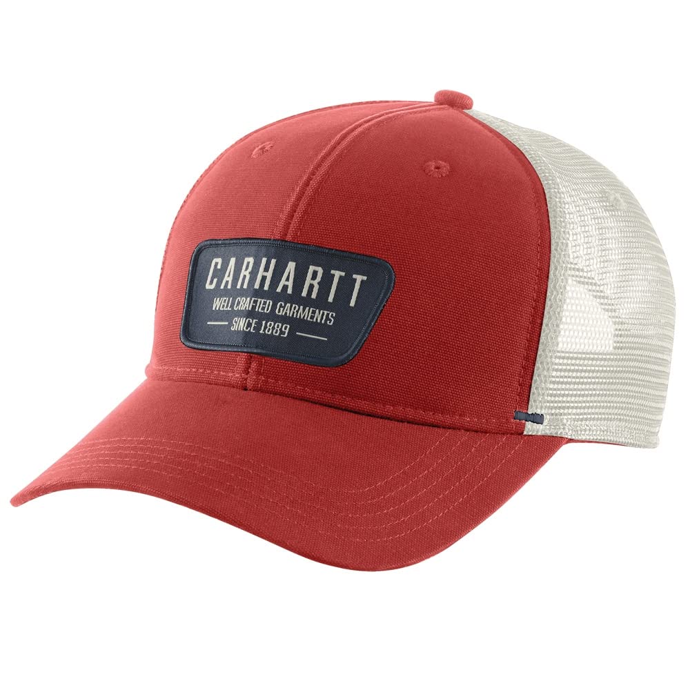 Carhartt Men's Canvas Mesh-Back Crafted Patch Cap, Black, OFA