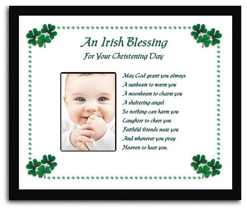 Poetry Gifts Irish Christening for Baby Boy or Girl, 8x10 Inch Frame, Add Photo
