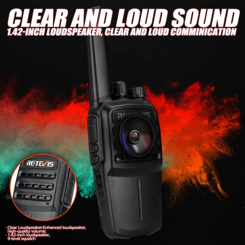 Retevis RT40B Walkie Talkies Long Range for Adults,Rechargeable 2 Way Radios with Built-in High Power Speaker, Lightweight with Emergency Alarm, Portable Two Way Radios (6Pack)