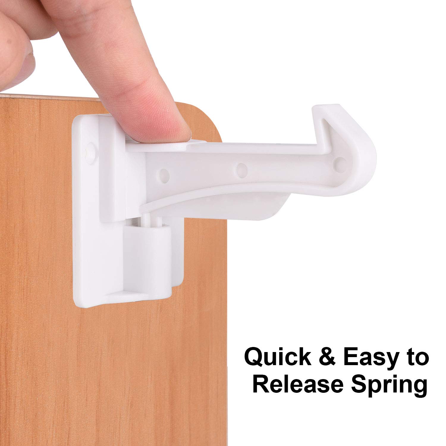 Cabinet Locks Child Safety, Childproof Drawer Locks, Slick Invisible Spring No Drill Baby Proofing Latches for Kitchen Bedroom Cabinets & Drawers with Strong Adhesive & 20 Screws Durable Fixed, 10Pack