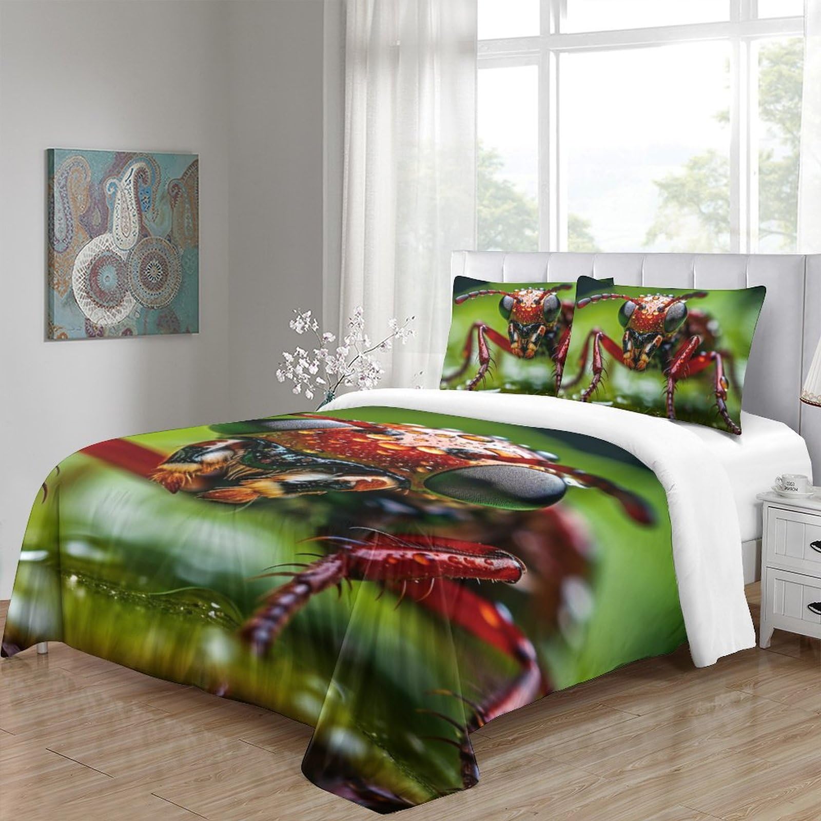 EVMILA Ants Comforter Covers Duvet Cover Quilt Cover 3D Print Insects for Teens and Adults with Pillow Cases with Zipper Closure Soft Microfiber Bedding Set 3 Pieces Full(203x228cm)