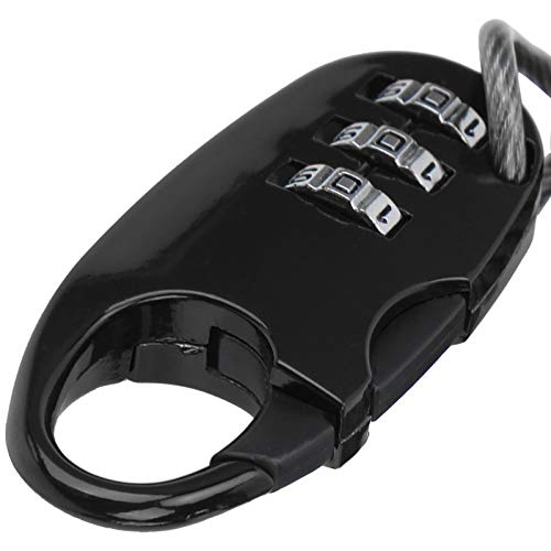 Bicycle Helmet Lock, Bike Cable Lock Steel Wire Lock Rope Design for Home for Outdoors(Black)