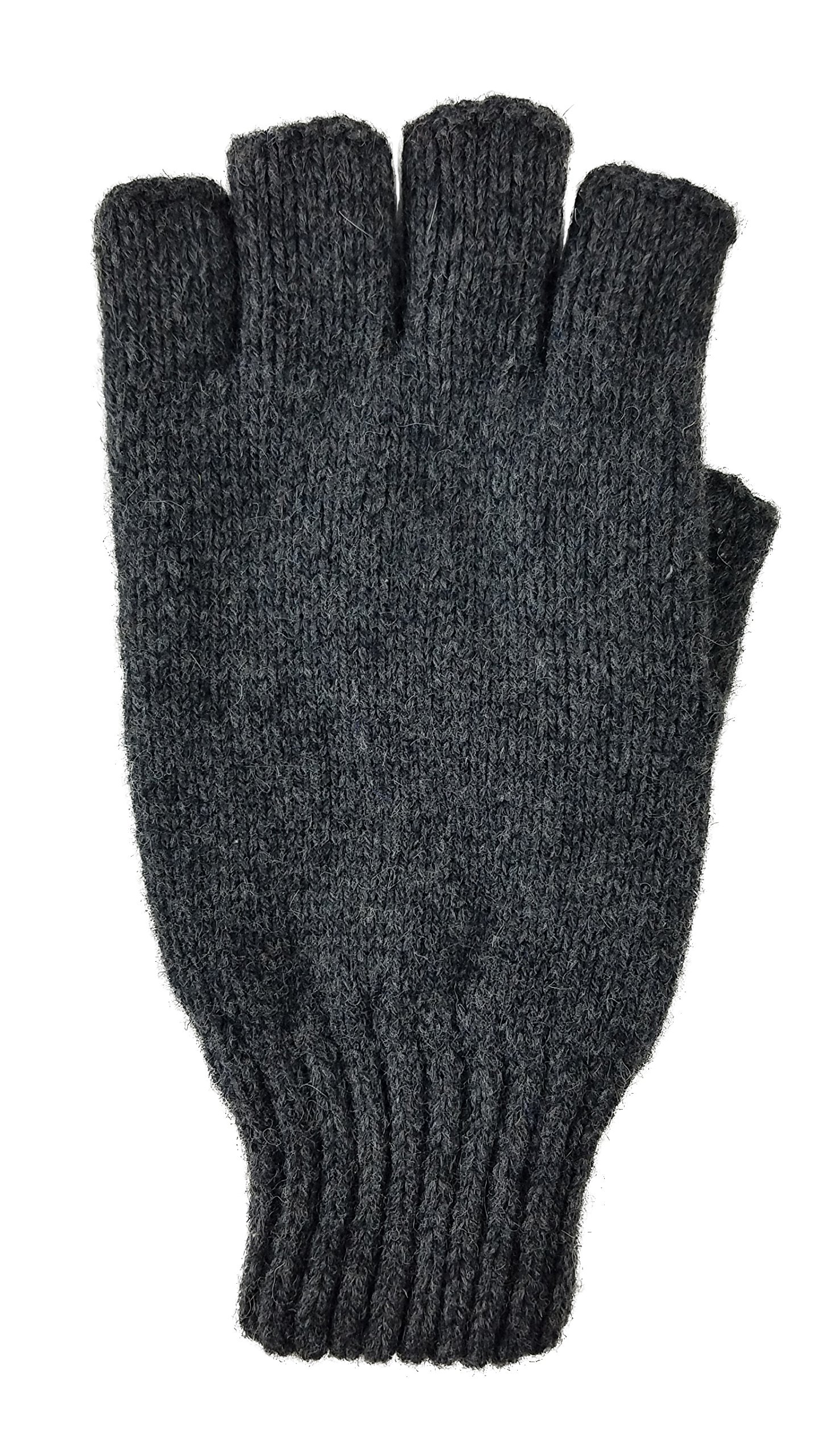 BRUCERIVER Men's Wool knitted with Thinsulate lining Fingerless Ragg Gloves Colour Anthra