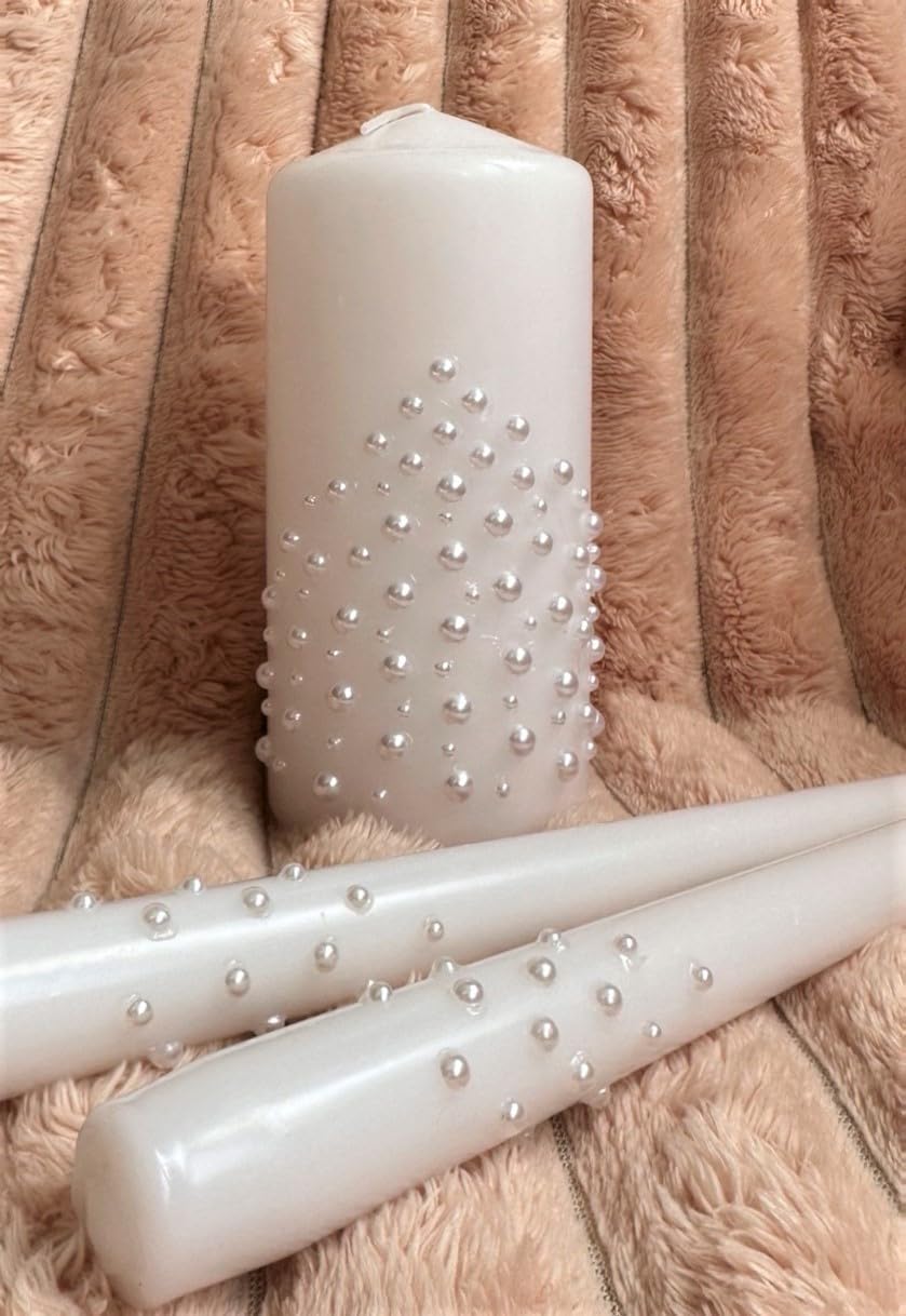 Magik Life Unity Candle Set for Wedding - Wedding Unity Set for Reception and Ceremony - Candle Sets - 6 Inch Pillar and 2 * 10 Inch Tapers