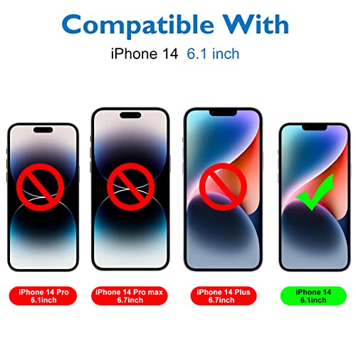 Esanik [3+2 Pack] Privacy Screen Protector for iPhone 14 6.1" Anti-Spy Tempered Glass + Camera Lens Protector, Installation Frame, 9H Hardness, Case Friendly, Easy Installation, Bubble Free