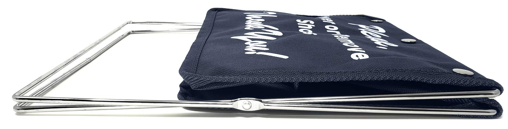Foldable Shoe Cover Holder (Blue) with Bonus: Please Use Shoe Covers, Double Sided, Door Hanger
