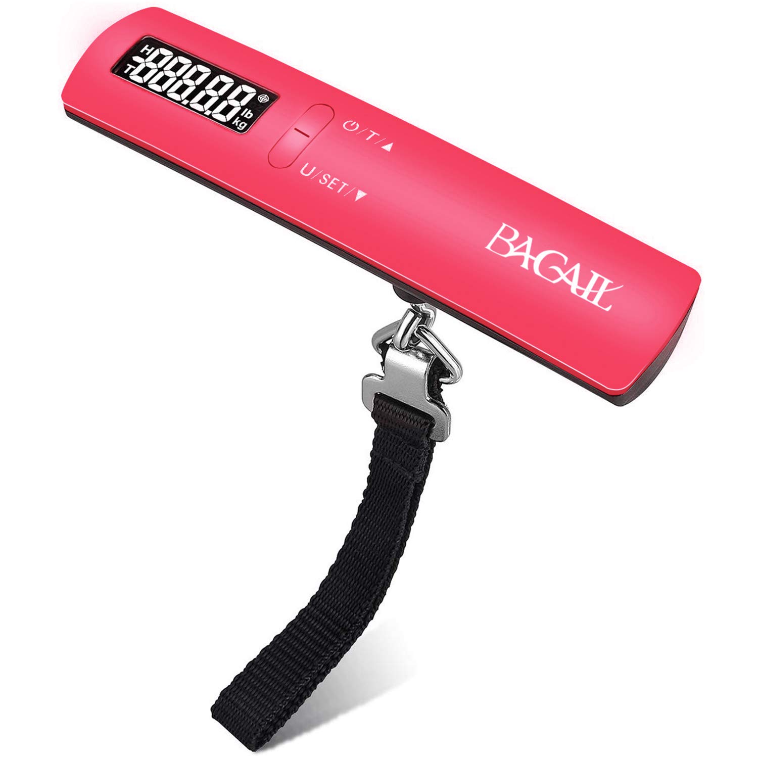 BAGAIL BASICS Digital Luggage Scale, 110lbs Hanging Baggage Scale with Backlit LCD Display, Portable Suitcase Weighing Scale, Travel Luggage Weight Scale with Hook, Strong Straps for Travelers Blue