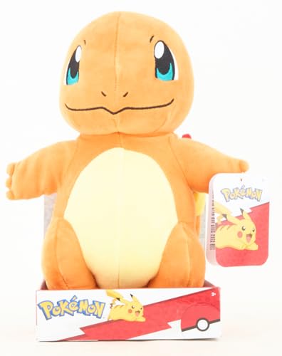 Pokémon Pokemon PKW0060 30 cm Plush - Glumanda Charmander PLUSH-12-Inch Authentic Details-Toys for Kids, Single, Black