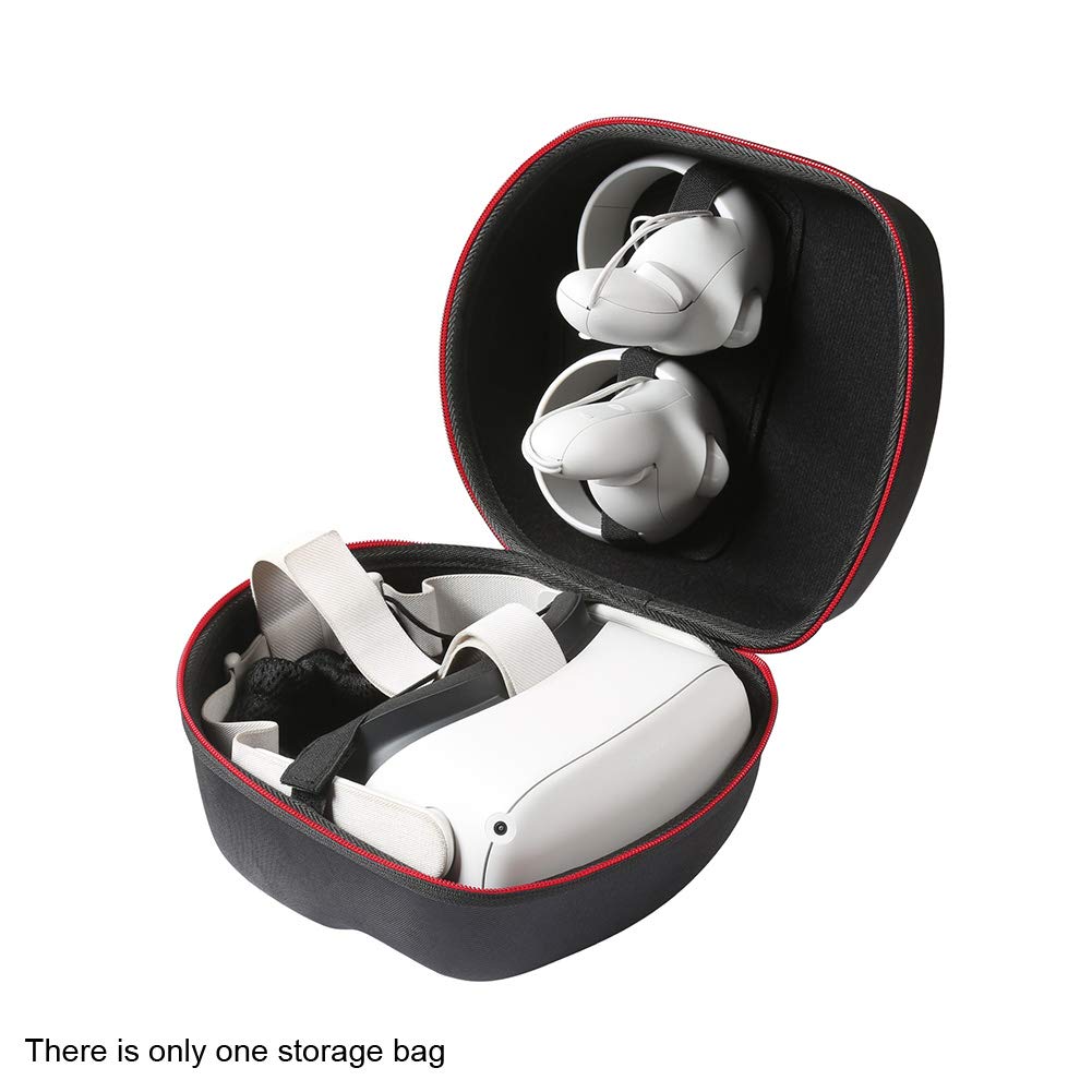CALIDAKA Carrying Case for Oculu s Quest 2 All-in-on VR Gaming Headset Shockproof Water Resistance EVA Hard Storage Bag for VR Accessories Touch Controllers Portable Protective Travel Box