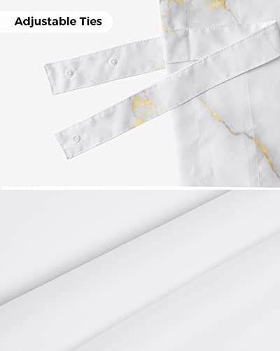 Tie Up Curtain Valance for Kitchen,Abstract Geometric Pirate Dog White Gold Marble Window Valances Adjustable Tie-up Shade Valance,Cartoon Animal Rod Pocket Short Curtains for Bathroom 54x18in