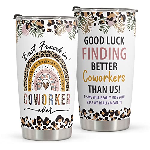 Macorner Farewell Gifts - Stainless Steel Tumbler 20oz - Coworker Leaving Gifts for Women - Going Away Gifts for Coworker - New Job Good Luck Goodbye Gifts For Coworkers Colleagues Boss Women Friends
